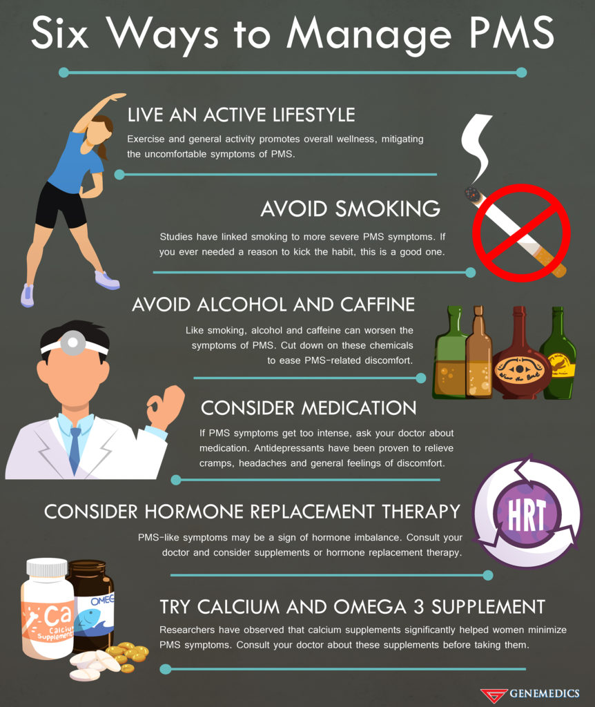 Six Natural and Medical Ways to Manage PMS - Infographic